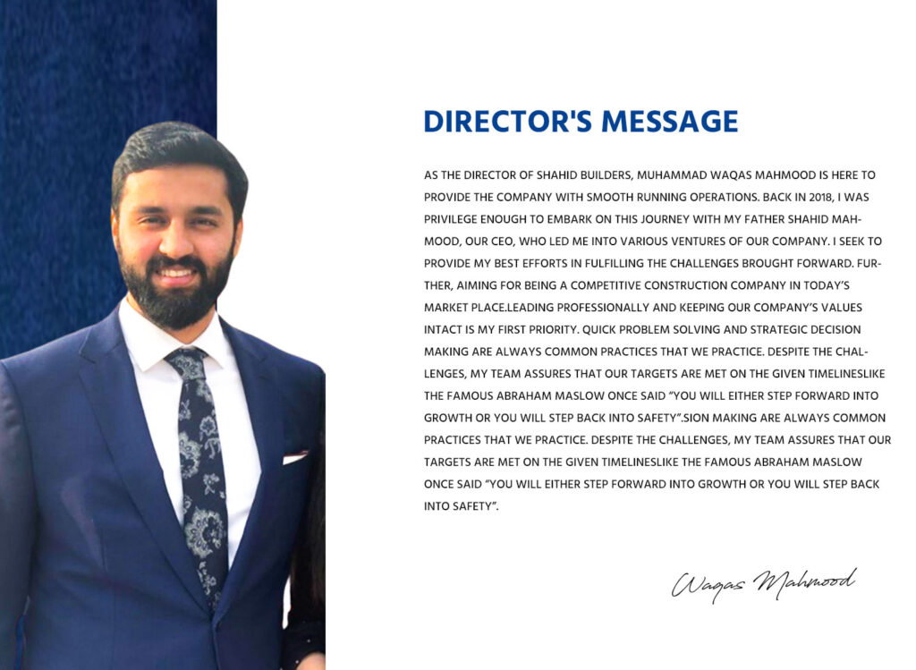 Director's Message - SHAHID BUILDERS